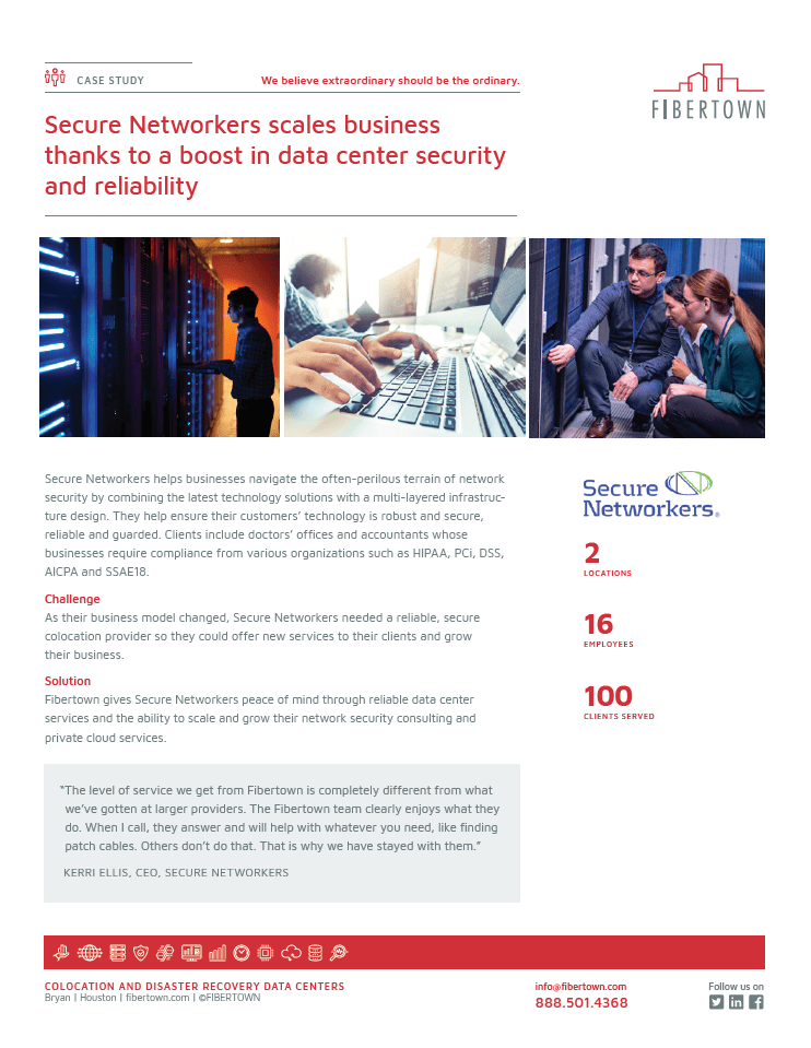Case Study: Secure Networkers Scales Business - Fibertown